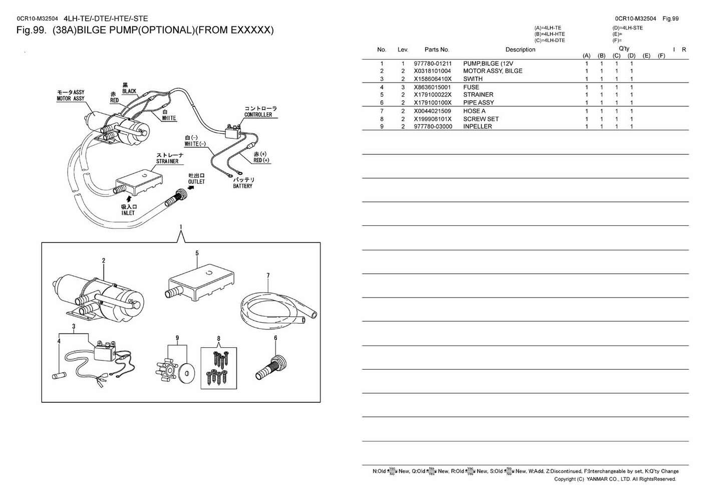 Parts for YANMAR 4LH-TE/HTE/DTE/STE